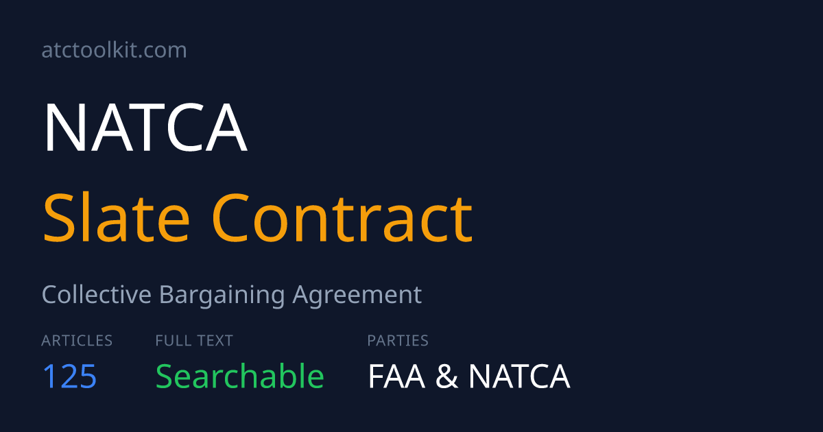 NATCA Slate Contract - Full Text & All Articles | ATC Toolkit